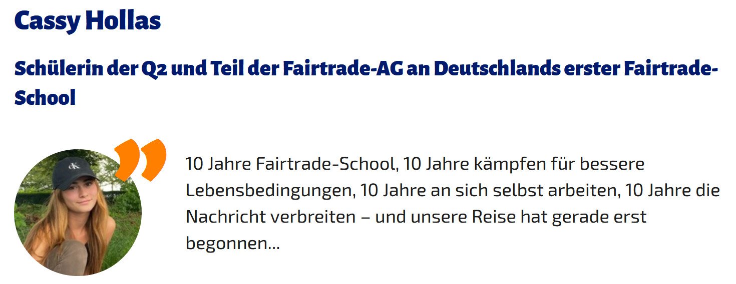 Pioniere der Fairtrade-Schools-Bewegung- 10 Jahre Fairtrade-School